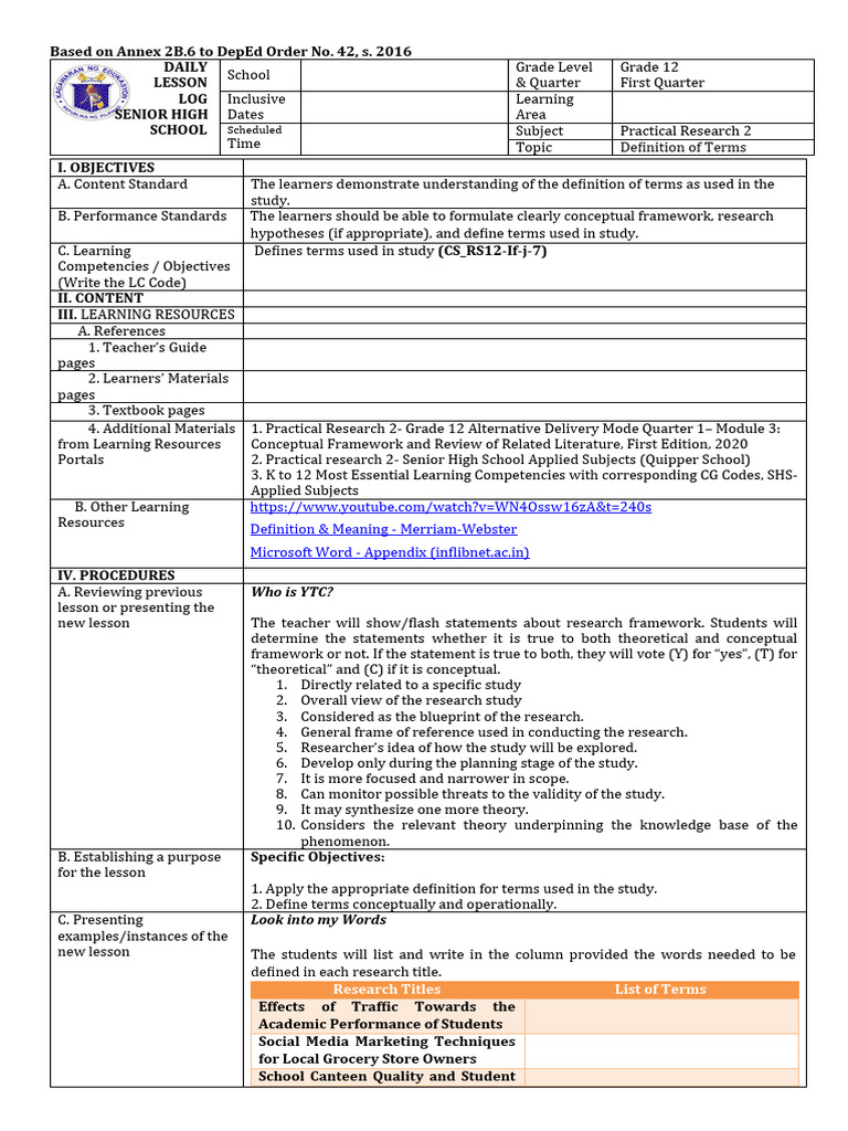 Definition of Terms-Course | PDF | Career & Growth