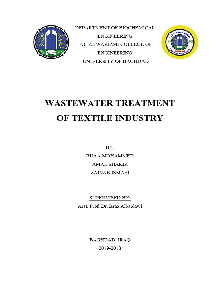 Full Project Pdf Textiles Sewage Treatment