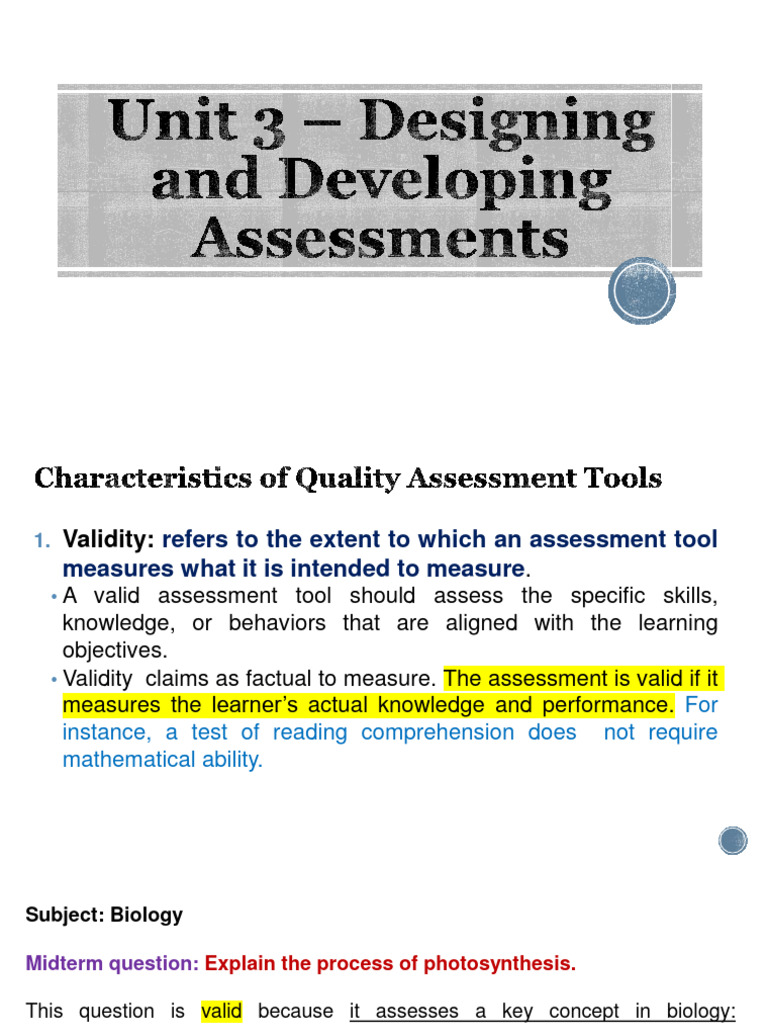 Designing Valid Assessments in Biology | PDF | Educational Assessment | Cognition