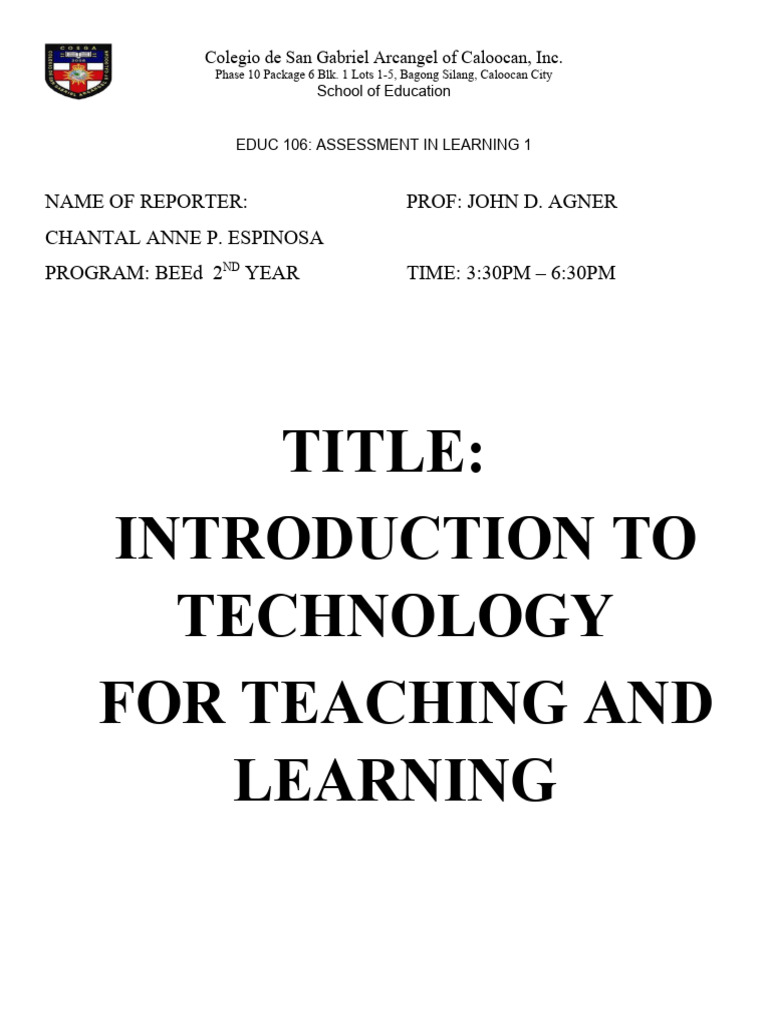 TTL 1 Report Espinosa | PDF