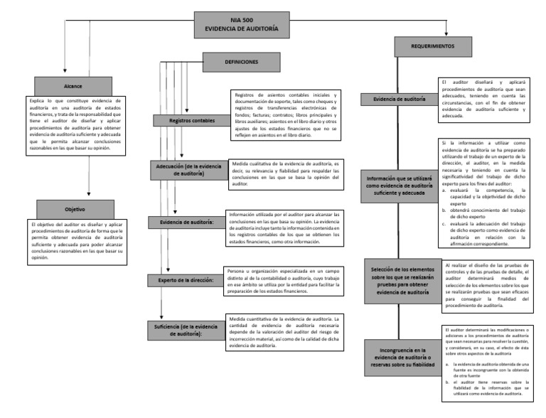 mapa conceptual NIA 500 | PDF | Auditoría | Contralor