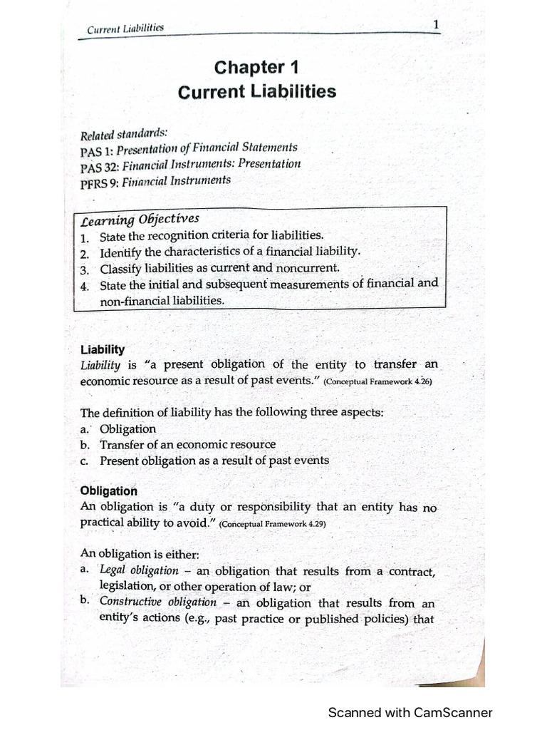 Chap 1 - Liabilities | PDF