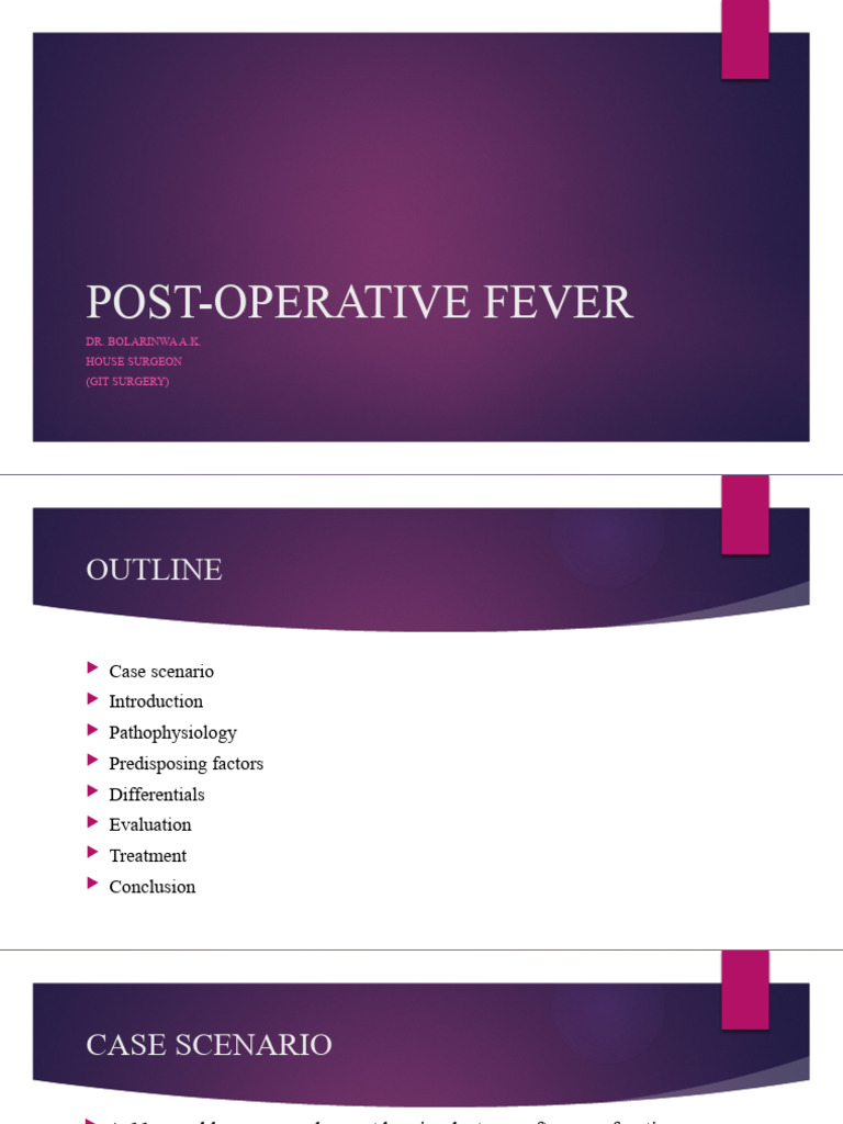 Post-Operative Fever Management Guide | PDF | Surgery | Pneumonia