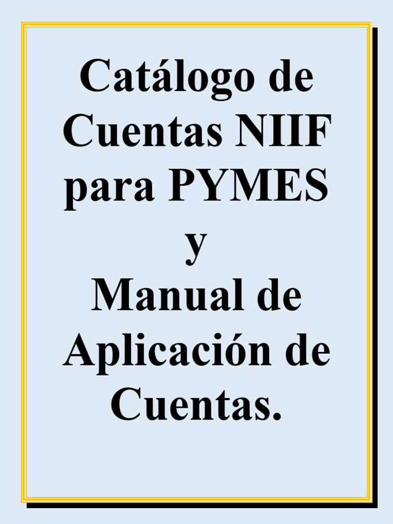 Catálogo de Cuentas NIIF para PYMES | PDF | Crédito | Finanzas y dinero