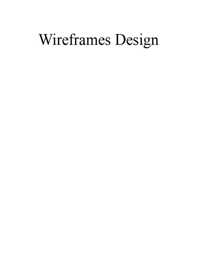 Wireframes For HCI | PDF