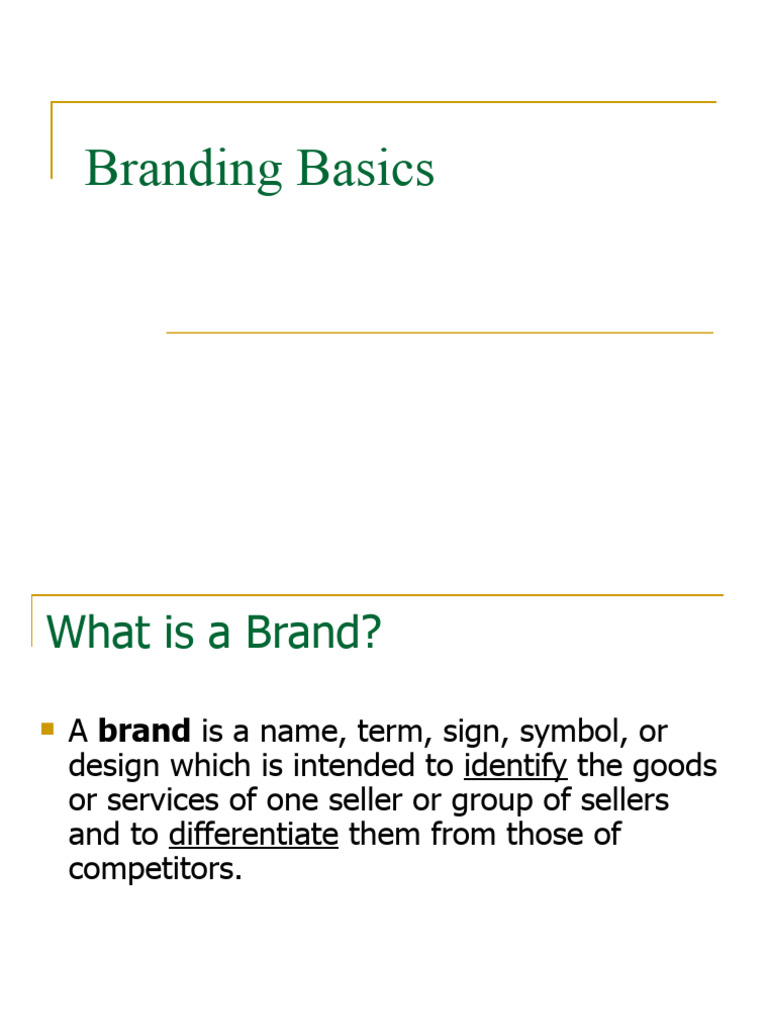 Branding Basics | PDF | Business