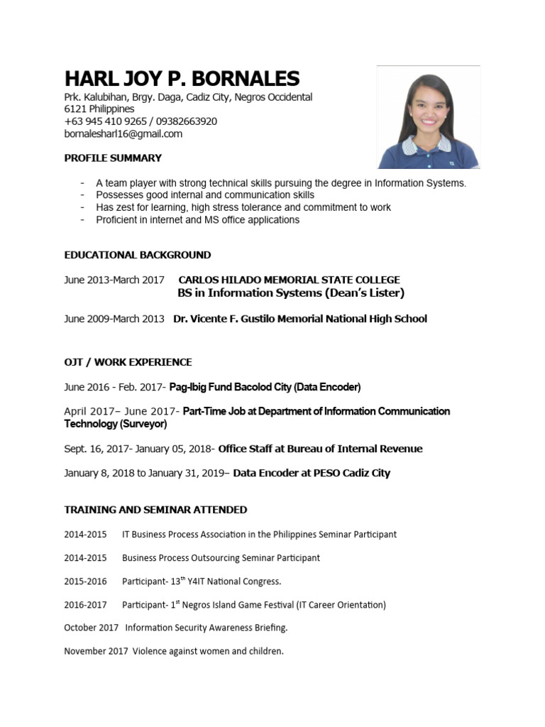Final Resume Ni Harl | PDF