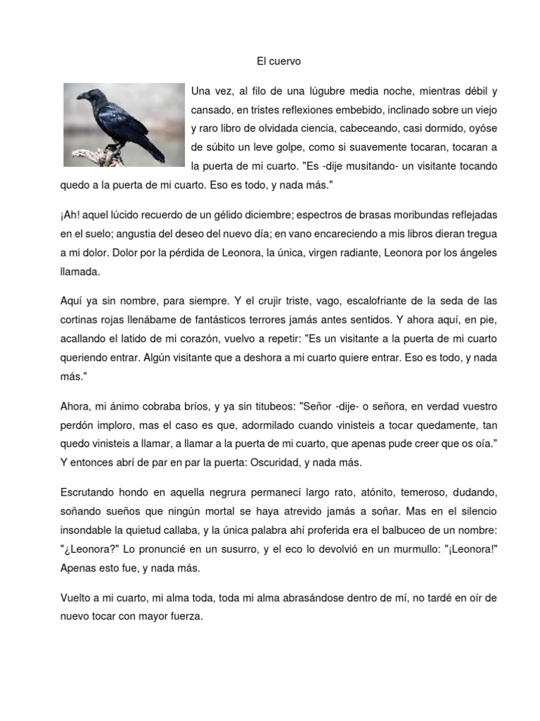 El Cuervo. Edgar Allan Poe | PDF