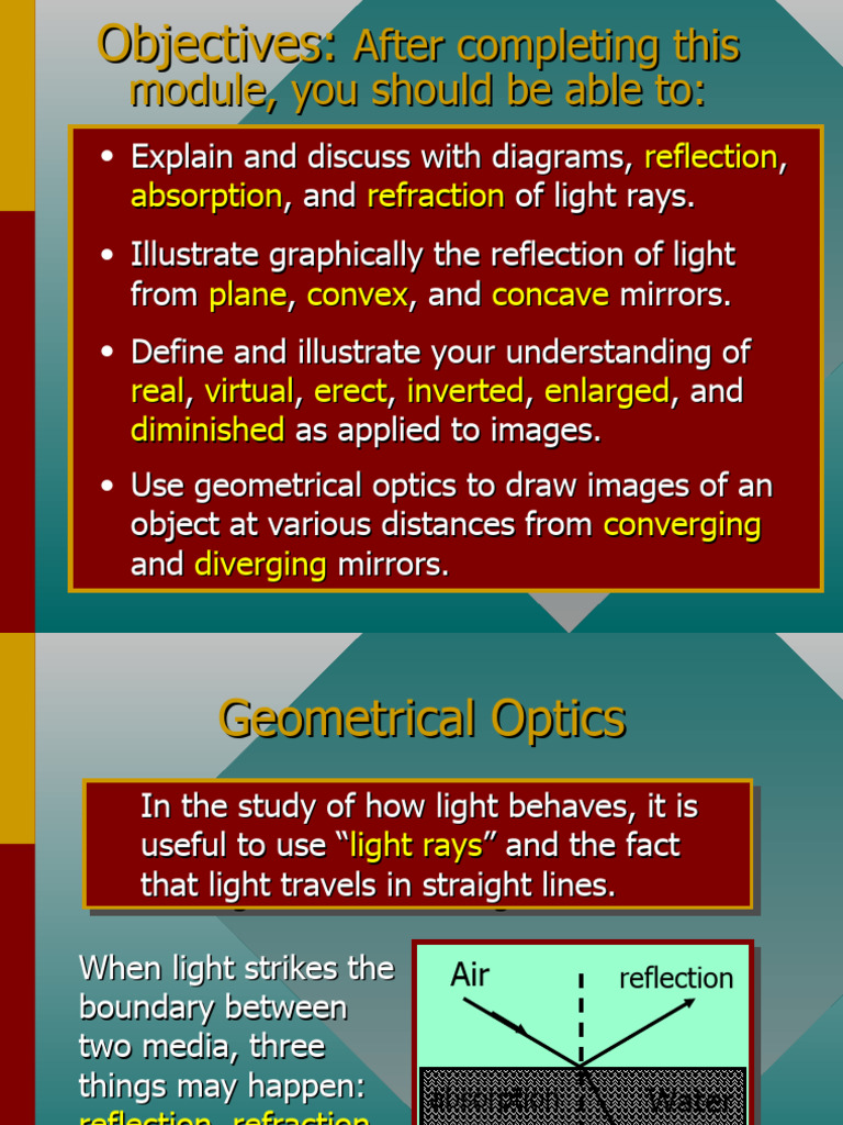 Ray Diagramming and Mirror Equation | PDF | Mirror | Reflection (Physics)