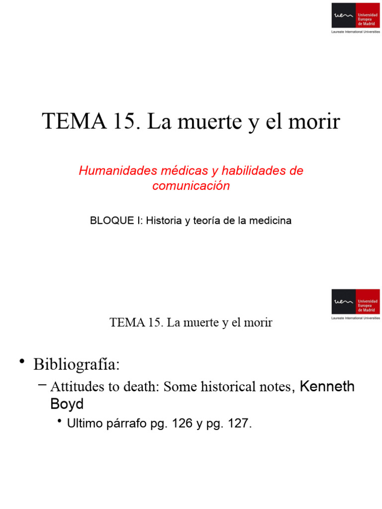 TEMA 15. La Muerte y El Morir | PDF | Muerte | Alma