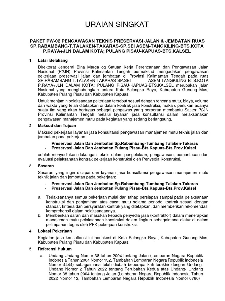 Uraian Singkat PW02 2024 | PDF | Teknologi & Rekayasa