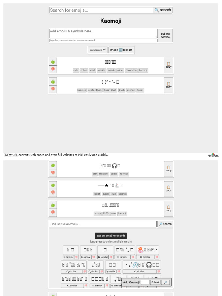 Emojicombos Com Kaomoji | PDF