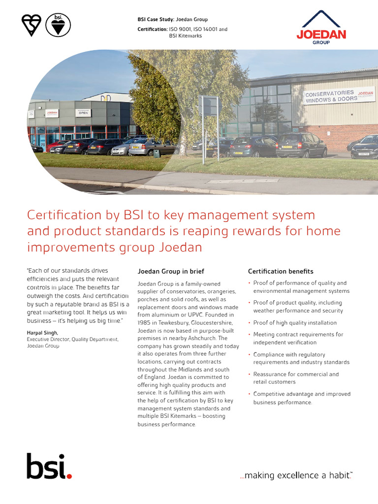 Bsi Joedan Case Study Uk en | PDF | Iso 9000 | Economies