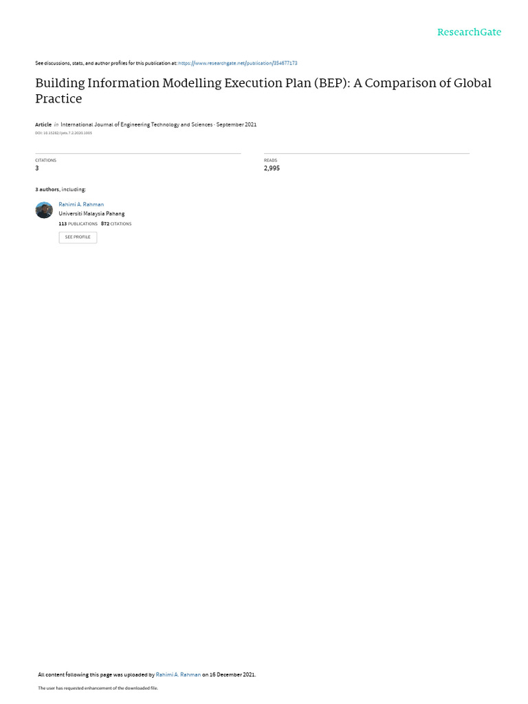 Building Information Modelling Execution Plan (BEP) : A Comparison of ...