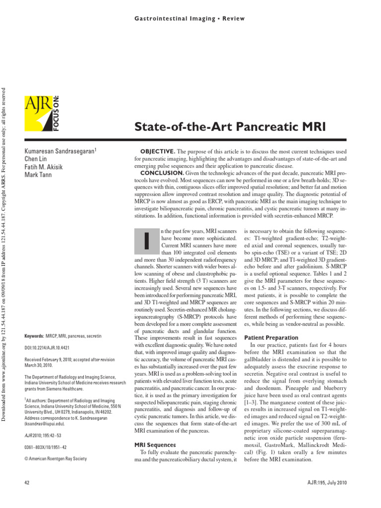 MRCP MRI Explained | PDF