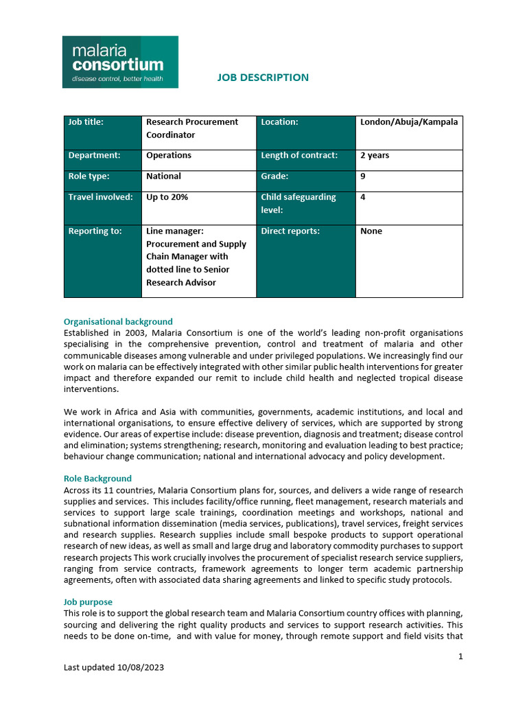 JD Research Procurement Coordinator | PDF