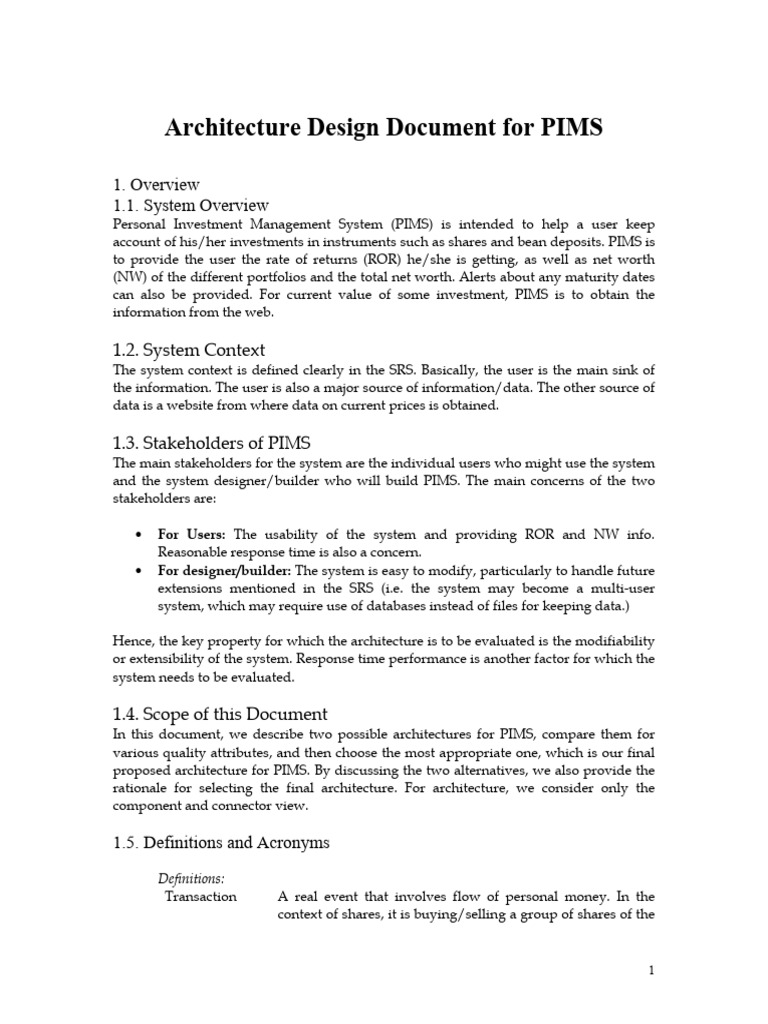 Architecture | PDF | Databases | Investing