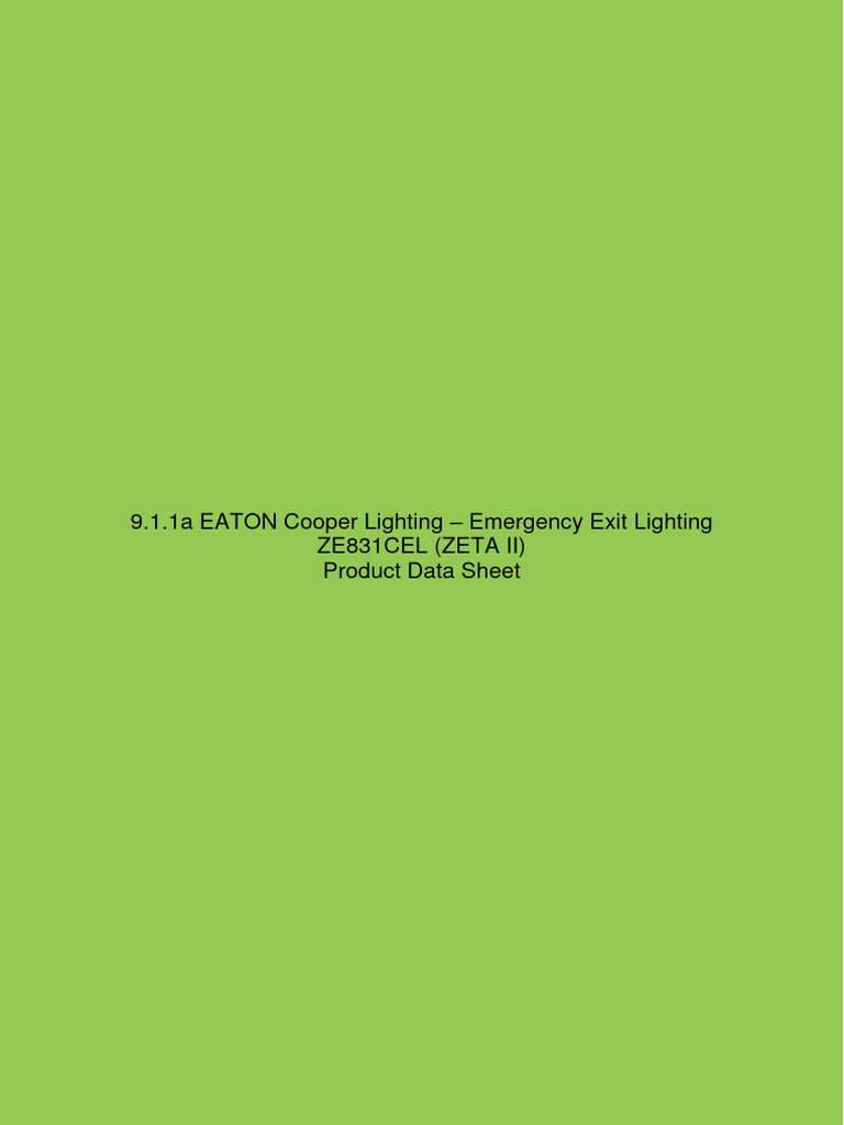 9.1.1a EATON Cooper Lighting - Product Data Sheet | PDF | Manufactured ...