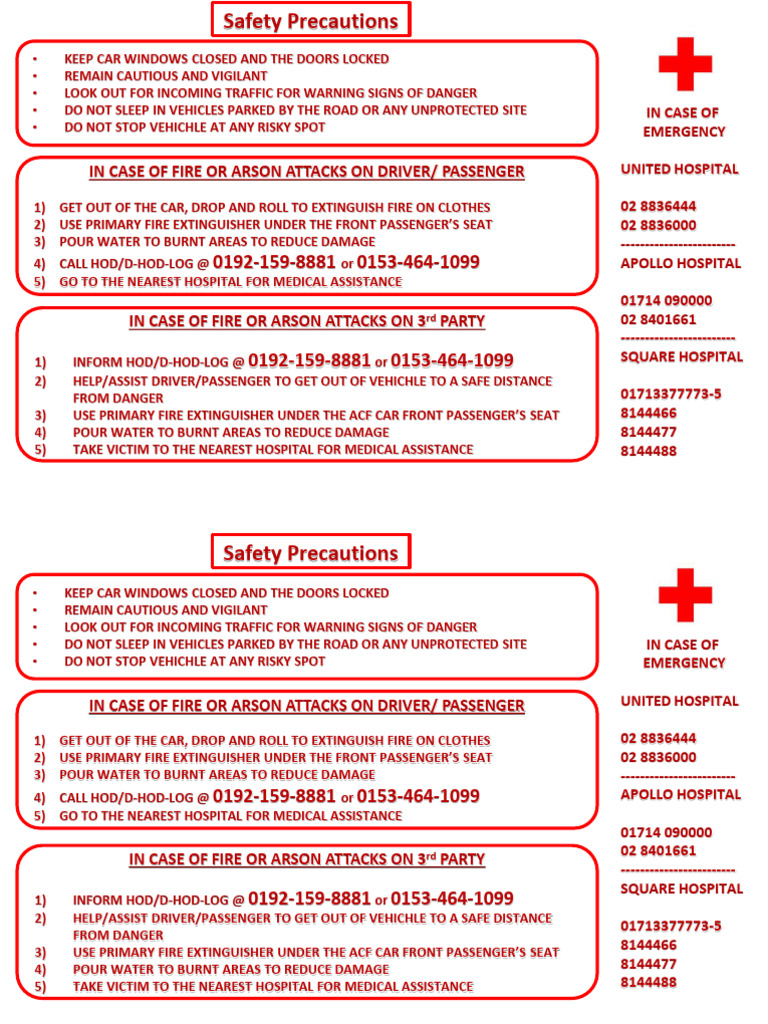 SAFETY PRECAUTIONS | PDF | Vehicles | Motor Vehicle