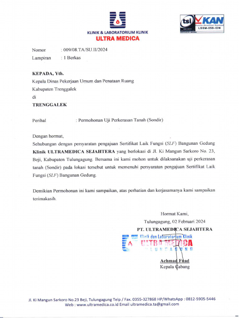 SURAT PERMOHONAN UJI KEKERASAN TANAH | PDF