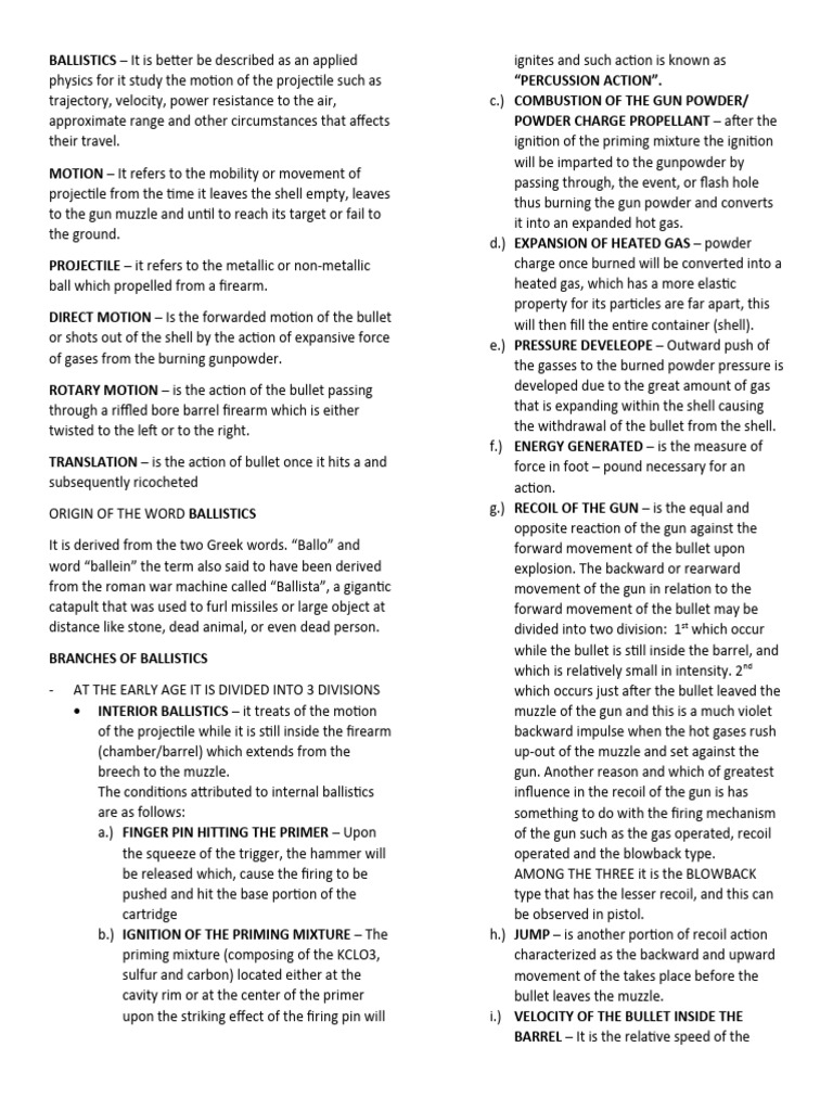 Ballistics Reviewer | PDF | History
