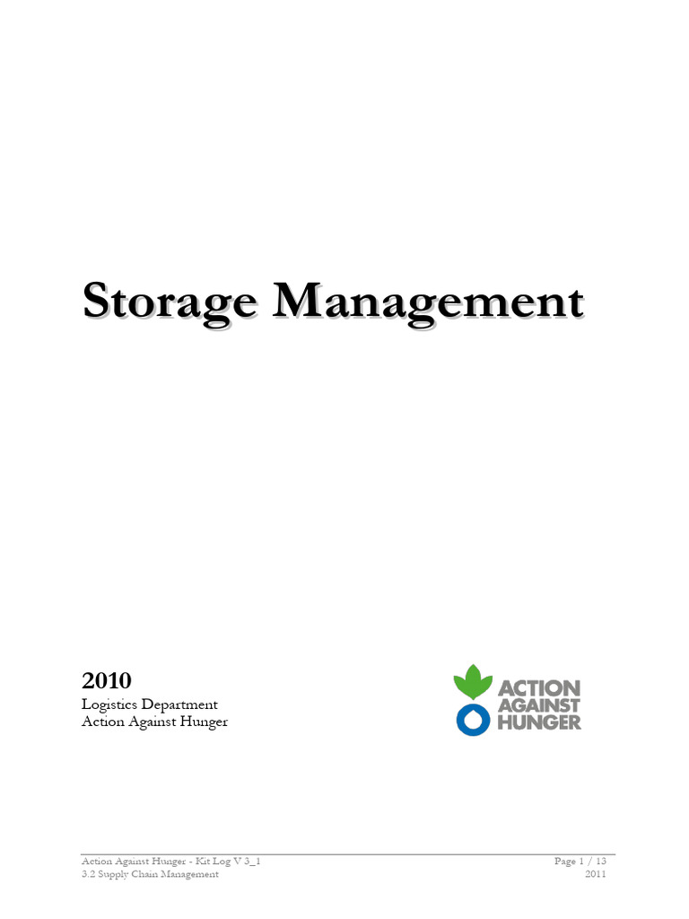 01.storage Guideline V3 6 0 | PDF | Warehouse | Logistics