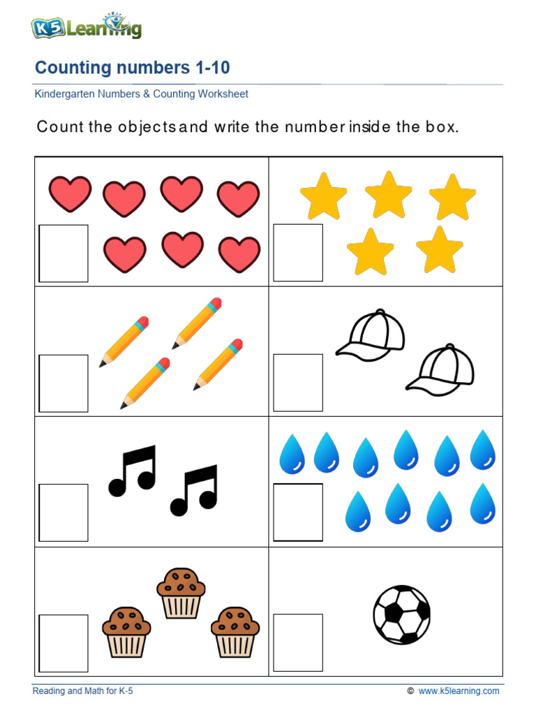 Kindergarten Counting to Ten 1 | PDF