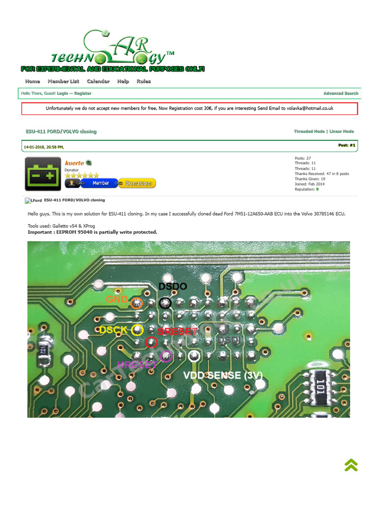 ESU-411 FORD - VOLVO Cloning | PDF
