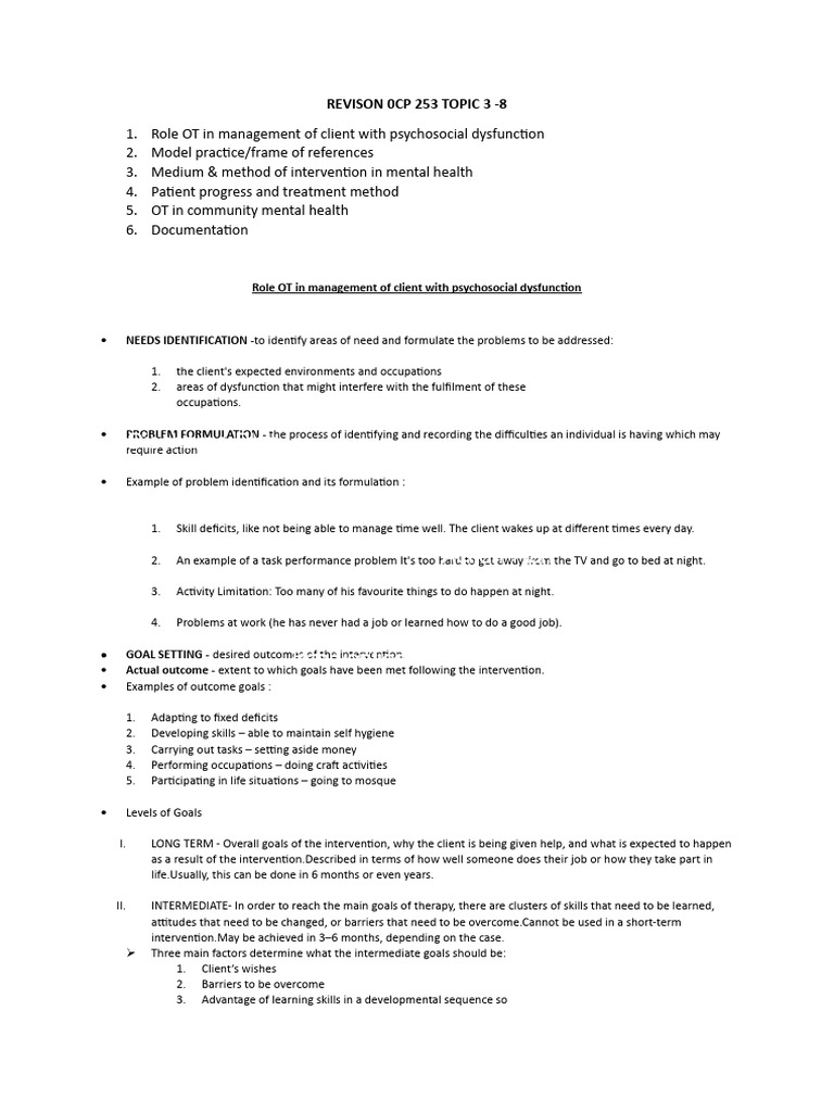 Revison Ocp 253 | PDF | Occupational Therapy | Mental Health
