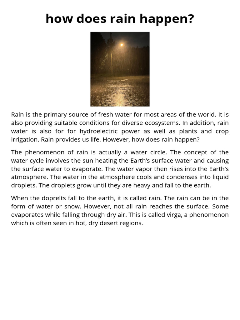 How Does Rain Happen | PDF