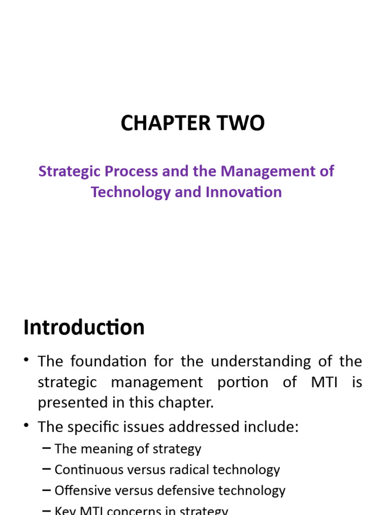 MTI CH 2 | PDF | Strategic Management | Competitive Advantage
