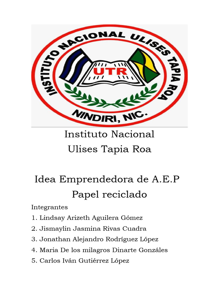 Bosquejo A.E.P - U.T.R | PDF | Papel | Papel de pulpa)