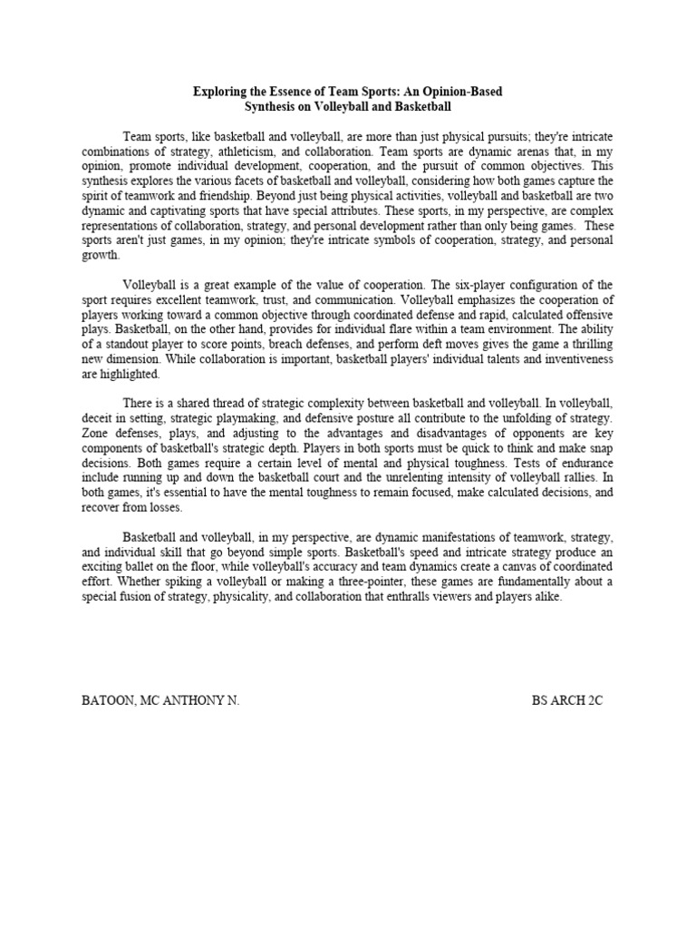 PE04 TeamSportsSynthesisPaper | PDF