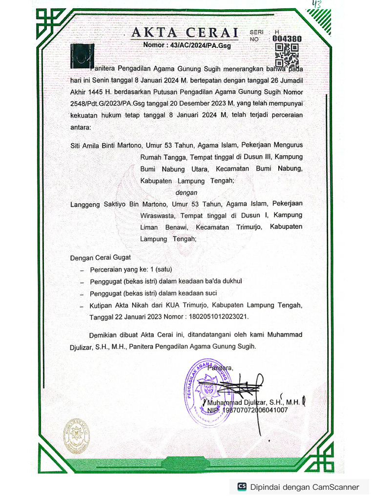 Akte Cerai | PDF