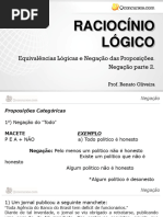 Negação de Frases Lógicas: Todo e Nenhum | PDF | Lógica | Proposição