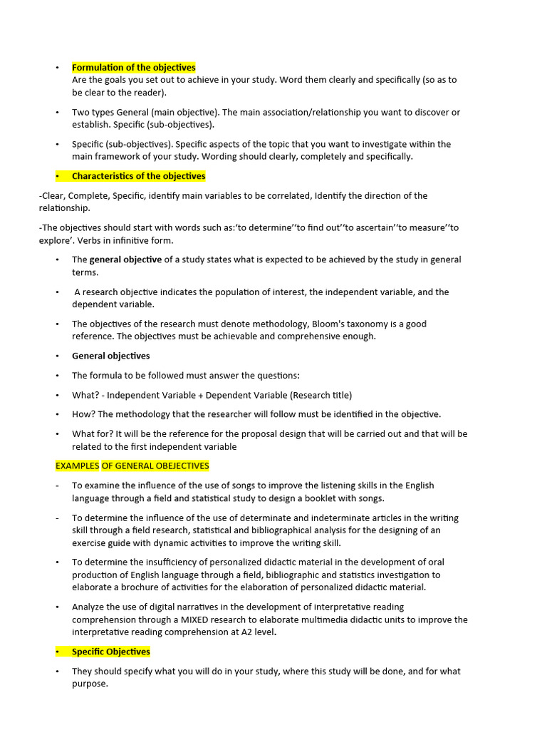Formulation of The Objectivesand Examples. Bloom S Taxonomy | PDF