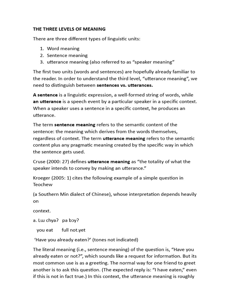 The Three Levels of Meaning | PDF | Self-Improvement | Science ...