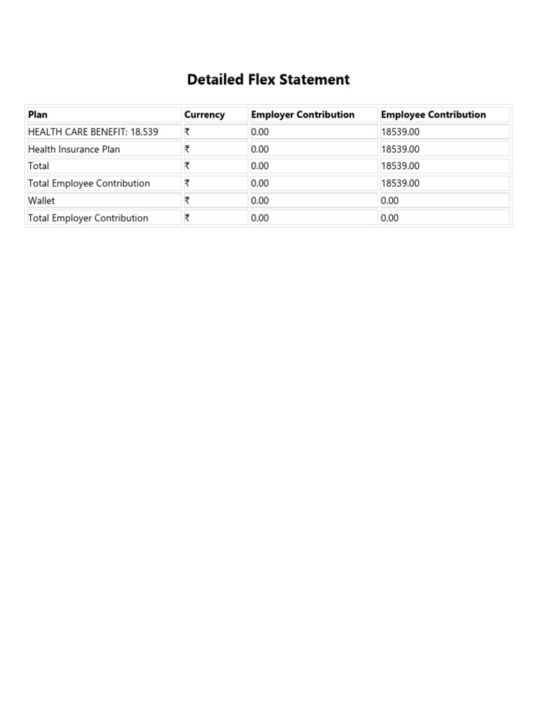 Detailed Flex Statement | PDF
