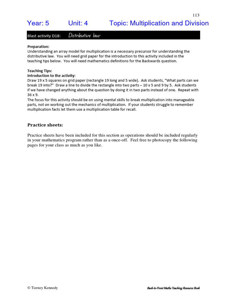 Y5 Unit 4 Multiplication and Division | PDF | Multiplication | Numbers