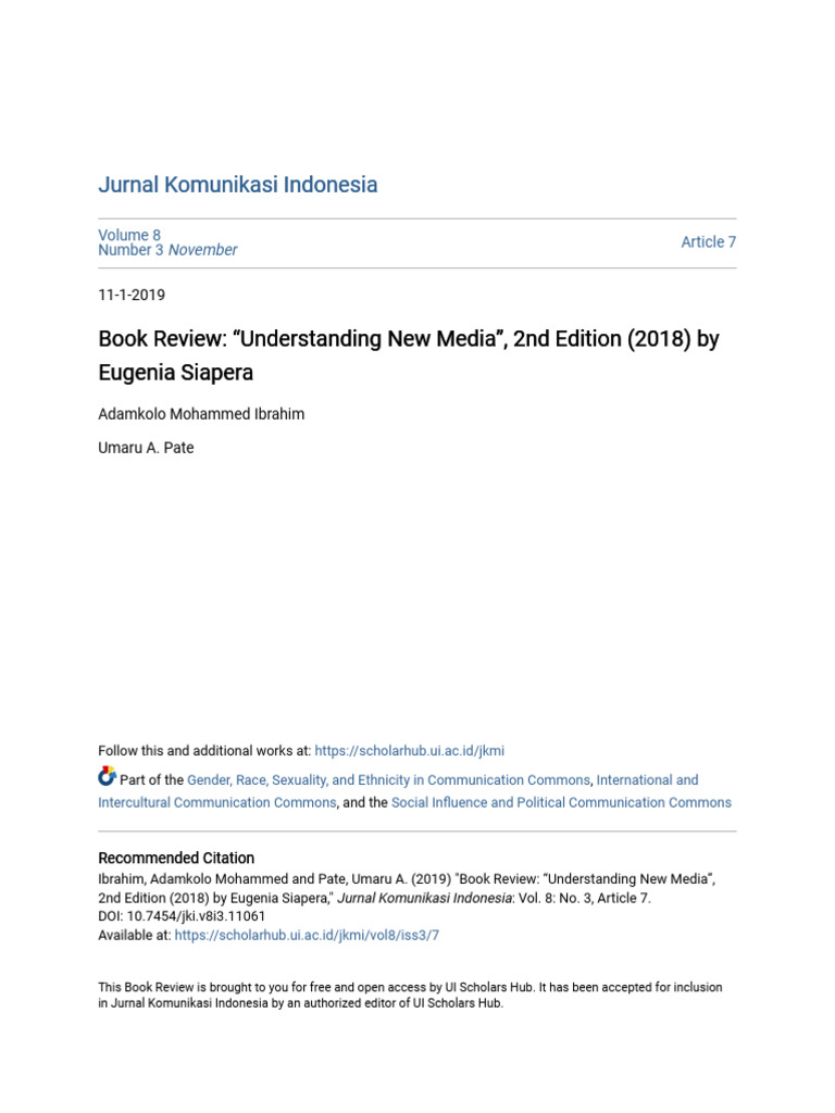 Book Review - Understanding New Media - 2nd Edition (2018) by Eug | PDF