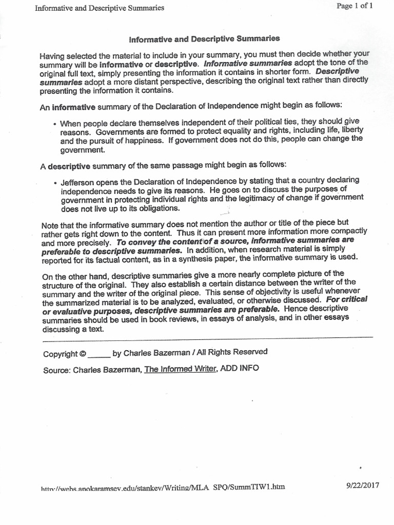 Informative-and-Descriptive-Summaries | PDF