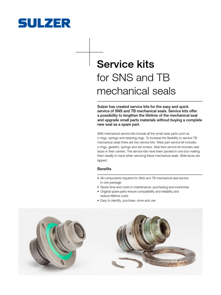 Service Kits For Sns and TB Mechanical Seals E10845 | PDF | Joining ...