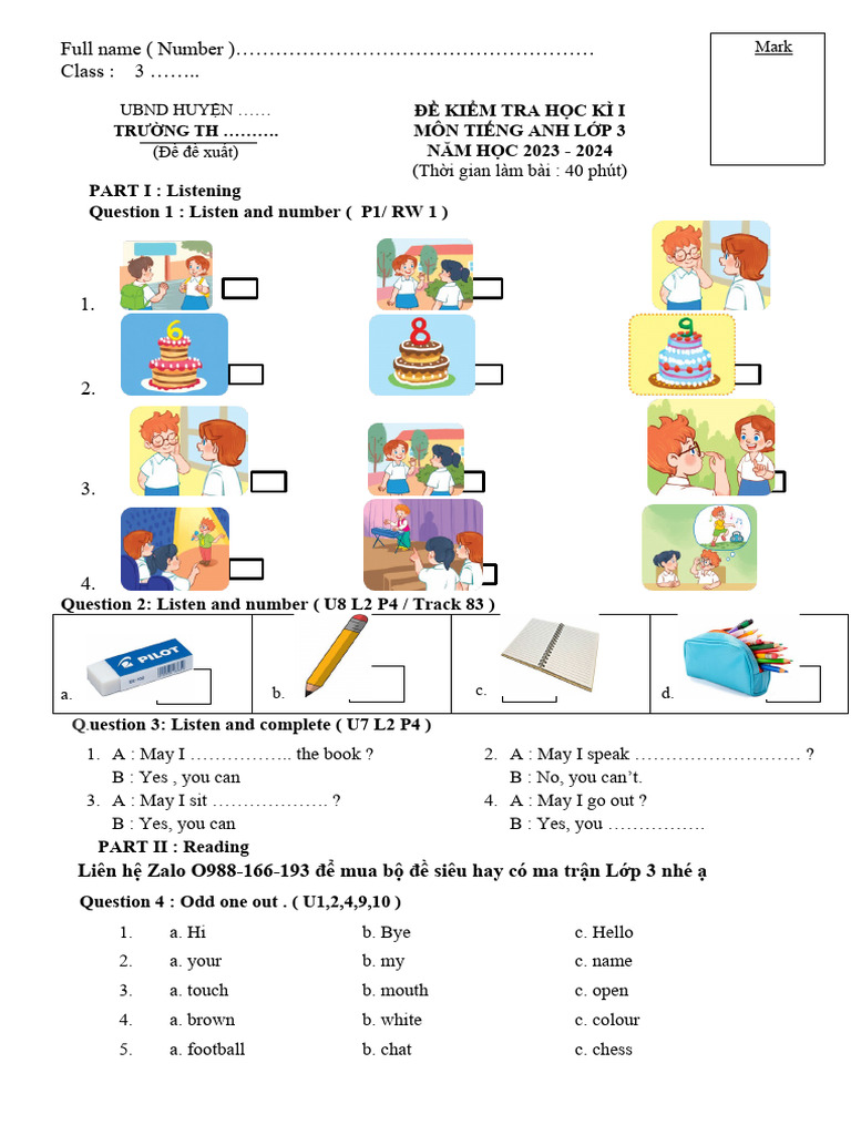 De HK1 Lop 3 20232024 | PDF | Stationery | Conservation And Restoration Materials