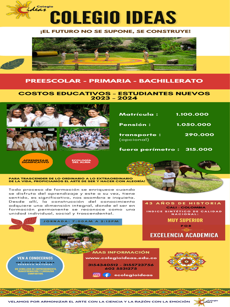 Flayer Colegio Ideas 2023 2024 | PDF