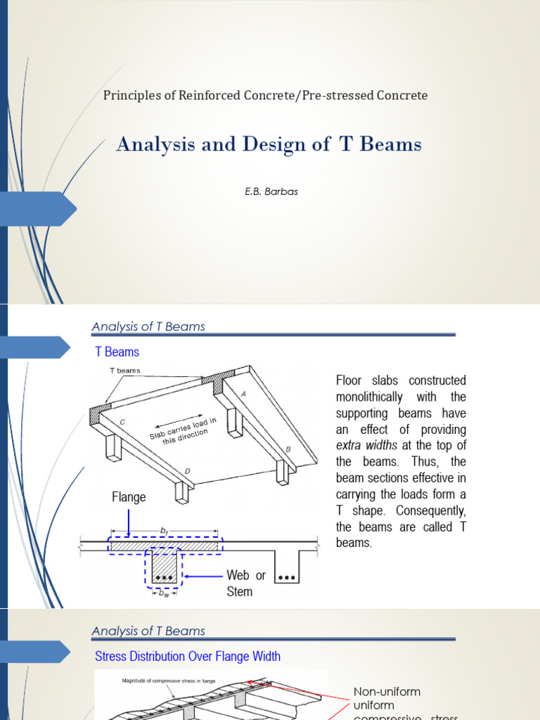 CE 135 - 8 T Beams - Sample Problems | PDF