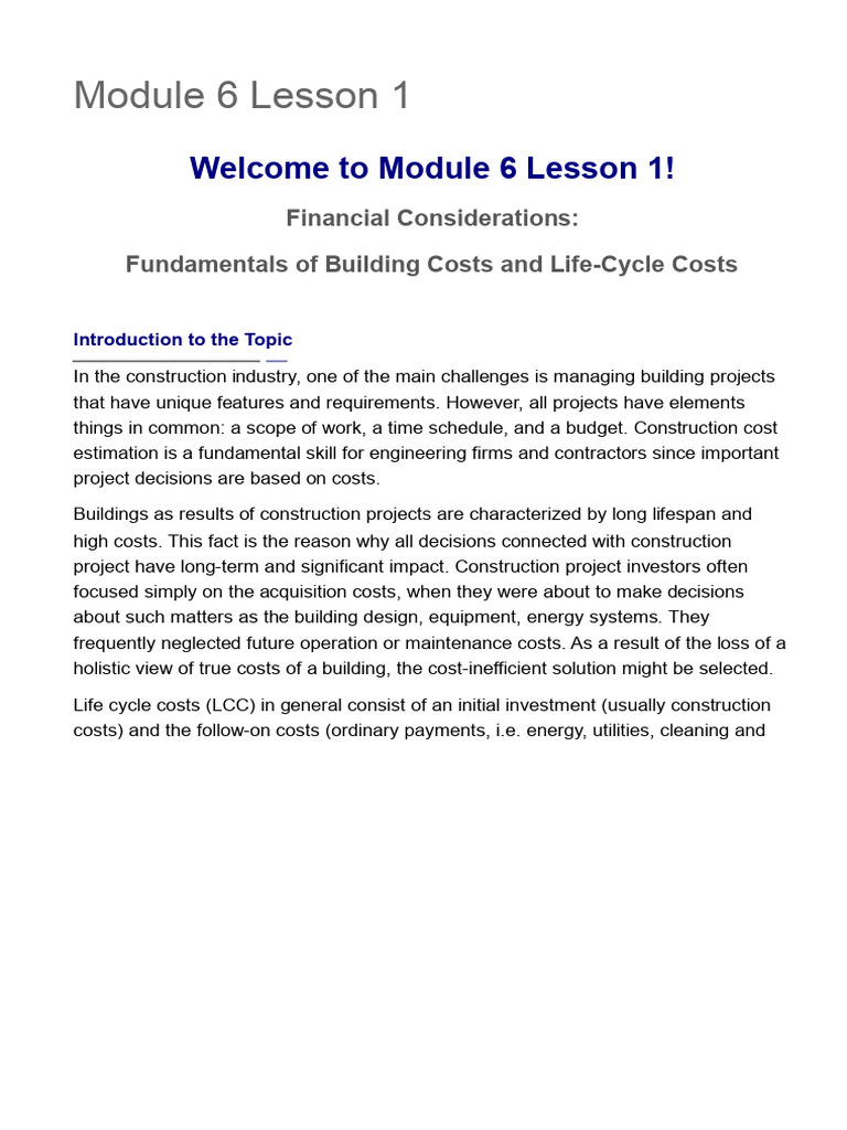 Module 6 Lesson 1 Ce 104 Building Systems Design Converted - Compress | PDF | Life Cycle ...