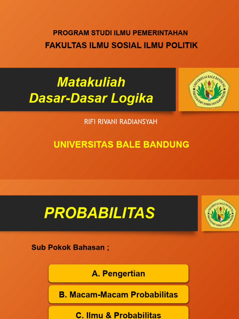 13 Materi Pertemuan 13 (Dua Belas) Probabilitas | PDF