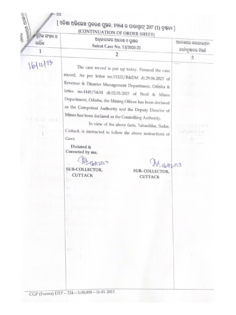 Continuation of Order Sheet | PDF