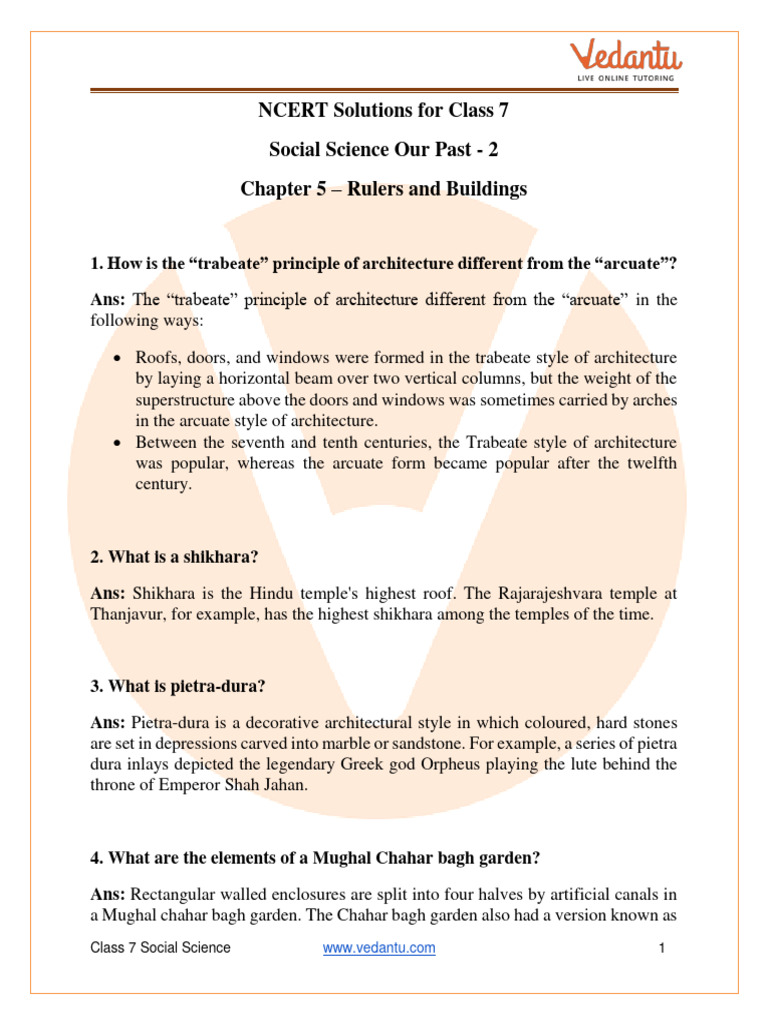 Ncert Solutions Class 7 Social Science Our Pasts 2 Chapter 5 | PDF ...