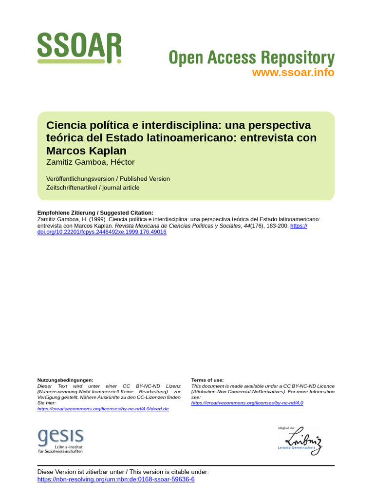Entrevista a Marcos Kaplan sobre Ciencia Política | PDF | marxismo ...